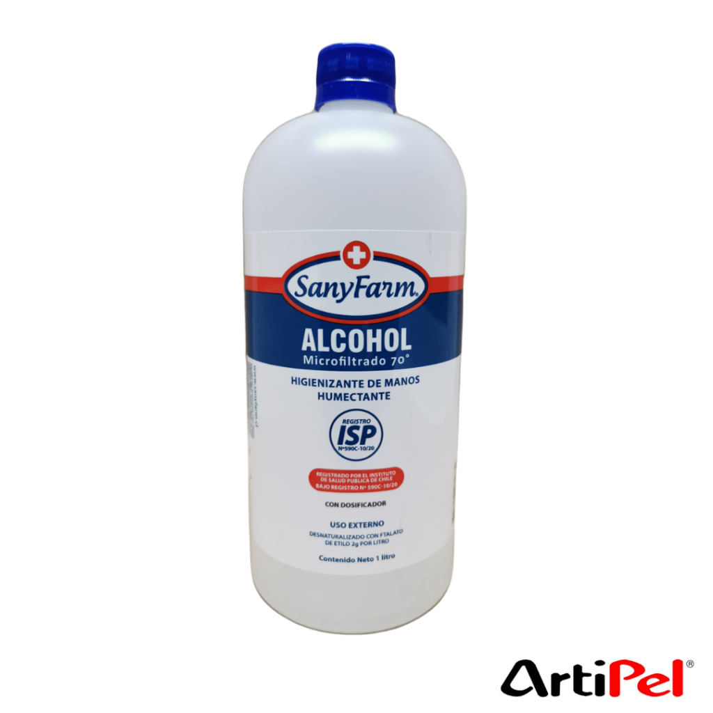 ALCOHOL SANYFARM 70° MICROFILTRADO 1 LITRO - ArtiPel